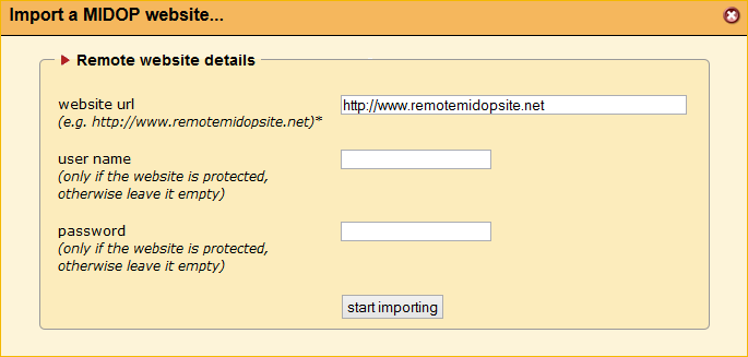 MIDOP manual - Database access